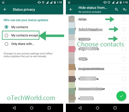 How To Hide Whatsapp Status - oTechWorld