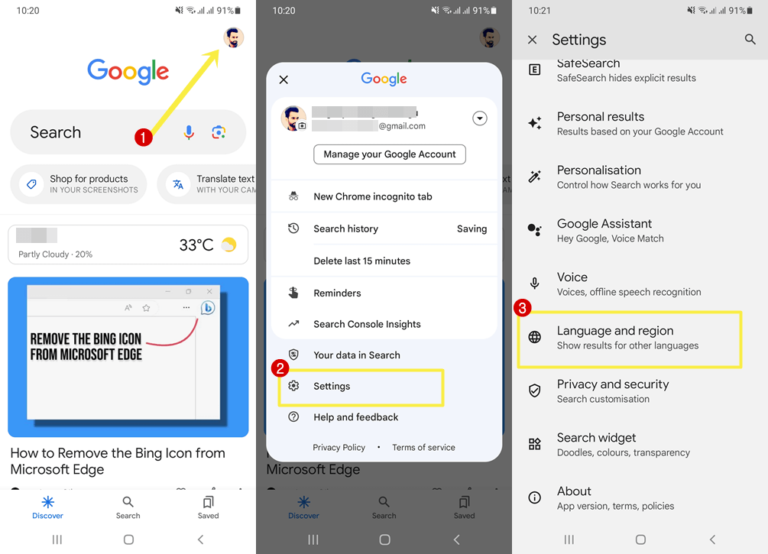 Google Discover Settings for Customizations - oTechWorld